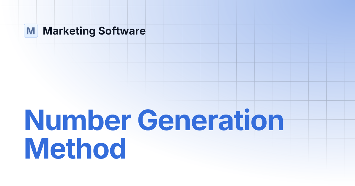 Number Generation Method | Marketing Software